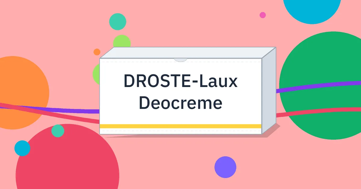 Symbolbild: Packung mit der Aufschrift DROSTE-Laux Deocreme (PZN 18317677) – Verfügbarkeit und Bezug in Apotheken in Frankfurt am Main