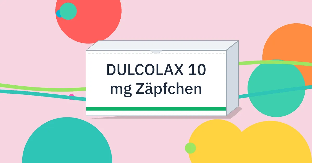 Symbolbild: Packung mit der Aufschrift DULCOLAX 10 mg Zäpfchen (PZN 19340276) – Verfügbarkeit und Bezug in Apotheken in Frankfurt am Main