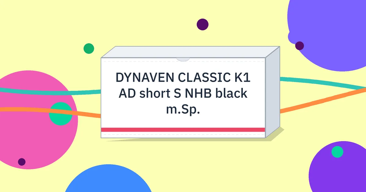 Symbolbild: Packung mit der Aufschrift DYNAVEN CLASSIC K1 AD short S NHB black m.Sp. (PZN 18415003) – Verfügbarkeit und Bezug in Apotheken in Frankfurt am Main