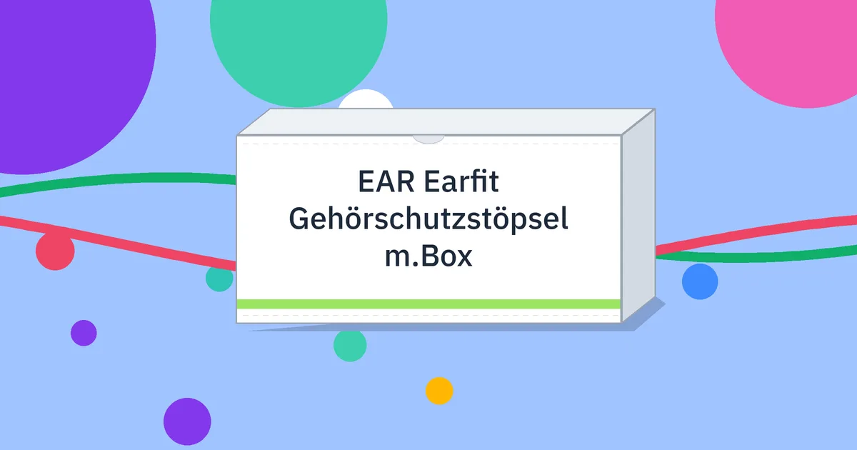 Symbolbild: Packung mit der Aufschrift EAR Earfit Gehörschutzstöpsel m.Box (PZN 01781206) – Verfügbarkeit und Bezug in Apotheken in Frankfurt am Main