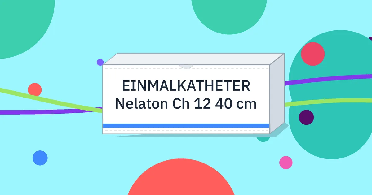 Symbolbild: Packung mit der Aufschrift EINMALKATHETER Nelaton Ch 12 40 cm (PZN 19517303) – Verfügbarkeit und Bezug in Apotheken in Frankfurt am Main