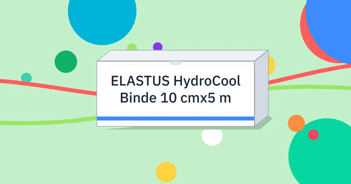 Symbolbild: Packung mit der Aufschrift ELASTUS HydroCool Binde 10 cmx5 m (PZN 07762753) – Verfügbarkeit und Bezug in Apotheken in Frankfurt am Main