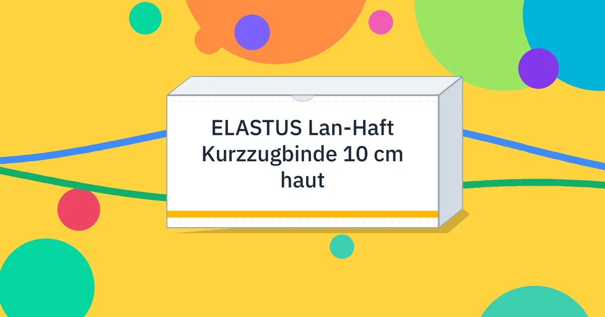 Symbolbild: Packung mit der Aufschrift ELASTUS Lan-Haft Kurzzugbinde 10 cm haut (PZN 03735601) – Verfügbarkeit und Bezug in Apotheken in Frankfurt am Main
