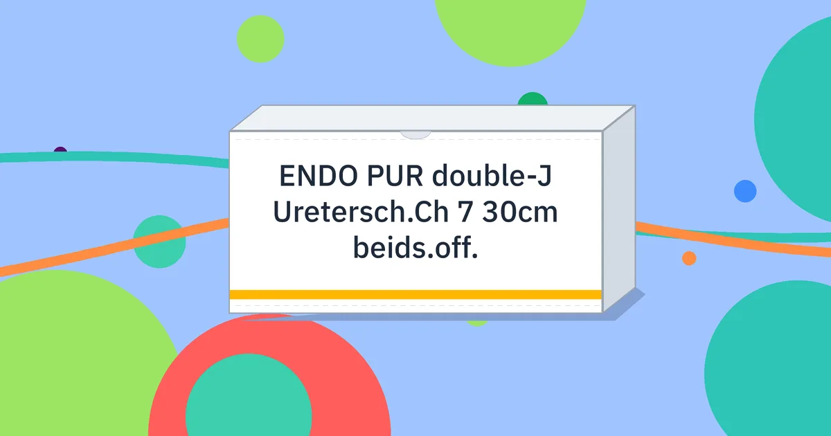 Symbolbild: Packung mit der Aufschrift ENDO PUR double-J Uretersch.Ch 7 30cm beids.off. (PZN 00437760) – Verfügbarkeit und Bezug in Apotheken in Frankfurt am Main