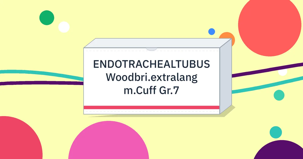Symbolbild: Packung mit der Aufschrift ENDOTRACHEALTUBUS Woodbri.extralang m.Cuff Gr.7 (PZN 12905574) – Verfügbarkeit und Bezug in Apotheken in Frankfurt am Main