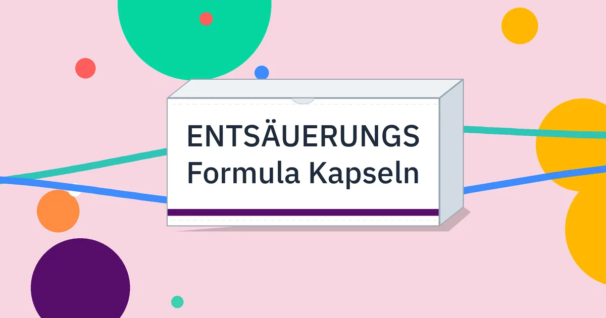 Symbolbild: Packung mit der Aufschrift ENTSÄUERUNGS Formula Kapseln (PZN 06435176) – Verfügbarkeit und Bezug in Apotheken in Frankfurt am Main