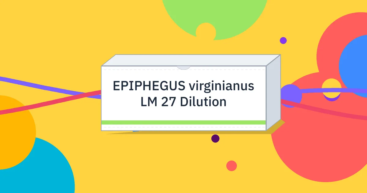 Symbolbild: Packung mit der Aufschrift EPIPHEGUS virginianus LM 27 Dilution (PZN 13472752) – Verfügbarkeit und Bezug in Apotheken in Frankfurt am Main