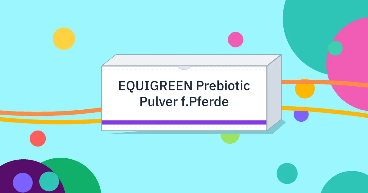 Symbolbild: Packung mit der Aufschrift EQUIGREEN Prebiotic Pulver f.Pferde (PZN 18501412) – Verfügbarkeit und Bezug in Apotheken in Frankfurt am Main