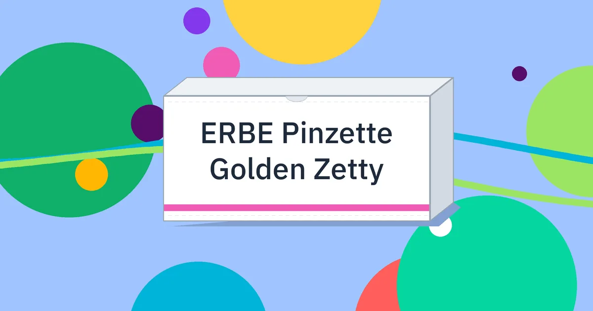 Symbolbild: Packung mit der Aufschrift ERBE Pinzette Golden Zetty (PZN 02733824) – Verfügbarkeit und Bezug in Apotheken in Frankfurt am Main