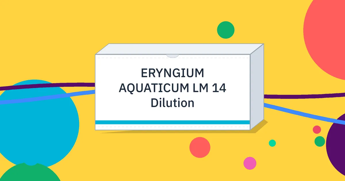Symbolbild: Packung mit der Aufschrift ERYNGIUM AQUATICUM LM 14 Dilution (PZN 13478594) – Verfügbarkeit und Bezug in Apotheken in Frankfurt am Main