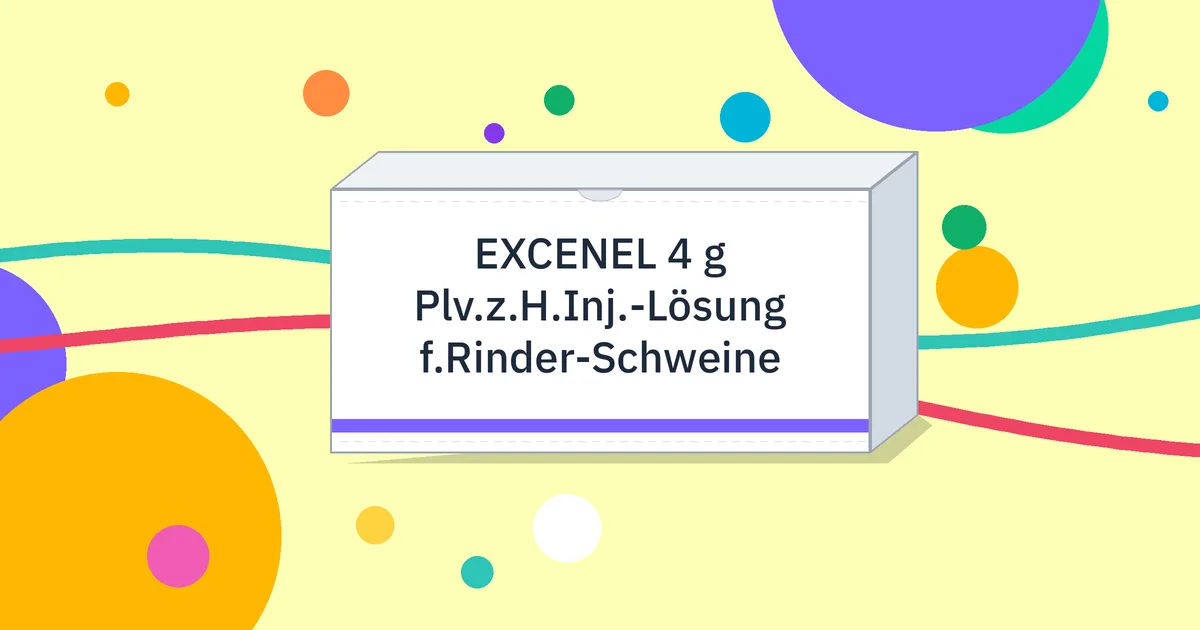 Symbolbild: Packung mit der Aufschrift EXCENEL 4 g Plv.z.H.Inj.-Lösung f.Rinder-Schweine (PZN 01446666) – Verfügbarkeit und Bezug in Apotheken in Frankfurt am Main