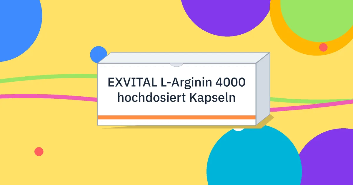 Symbolbild: Packung mit der Aufschrift EXVITAL L-Arginin 4000 hochdosiert Kapseln (PZN 18017857) – Verfügbarkeit und Bezug in Apotheken in Frankfurt am Main