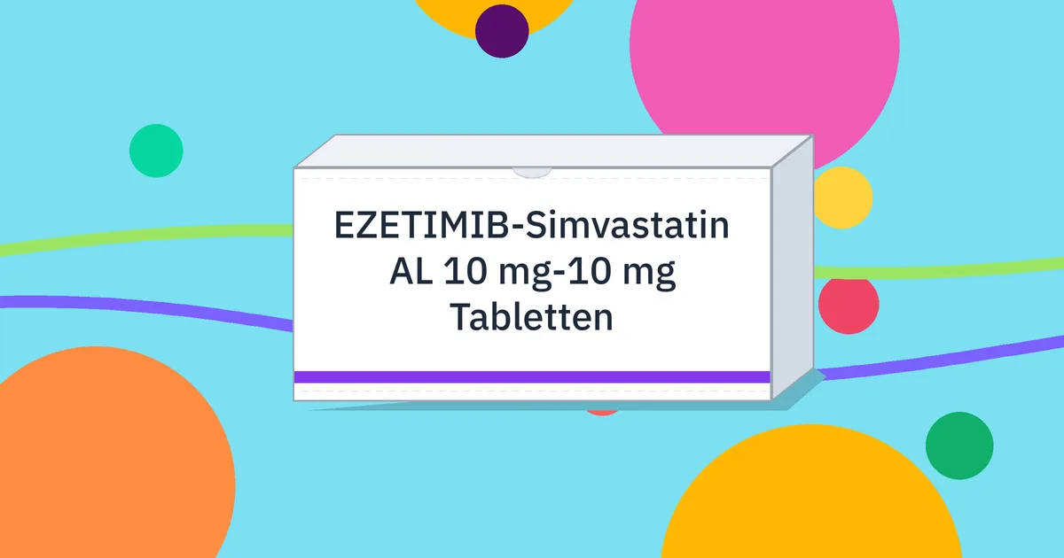 Symbolbild: Packung mit der Aufschrift EZETIMIB-Simvastatin AL 10 mg-10 mg Tabletten (PZN 13744067) – Verfügbarkeit und Bezug in Apotheken in Frankfurt am Main