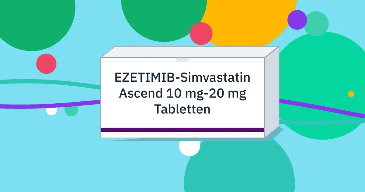 Symbolbild: Packung mit der Aufschrift EZETIMIB-Simvastatin Ascend 10 mg-20 mg Tabletten (PZN 18257320) – Verfügbarkeit und Bezug in Apotheken in Frankfurt am Main