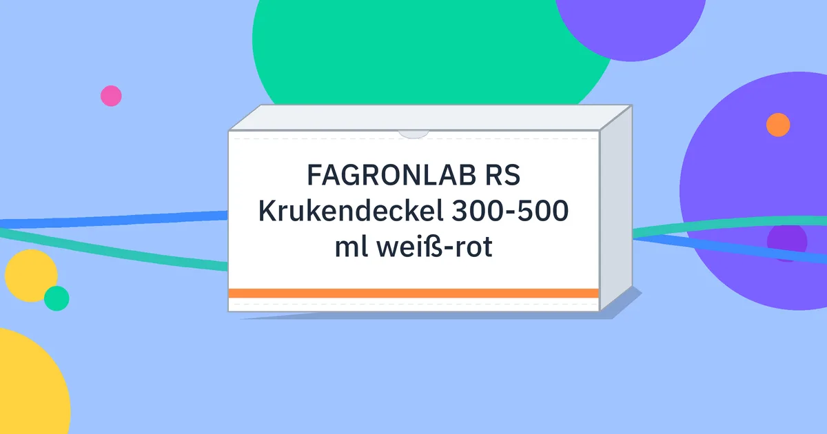 Symbolbild: Packung mit der Aufschrift FAGRONLAB RS Krukendeckel 300-500 ml weiß-rot (PZN 20362610) – Verfügbarkeit und Bezug in Apotheken in Frankfurt am Main