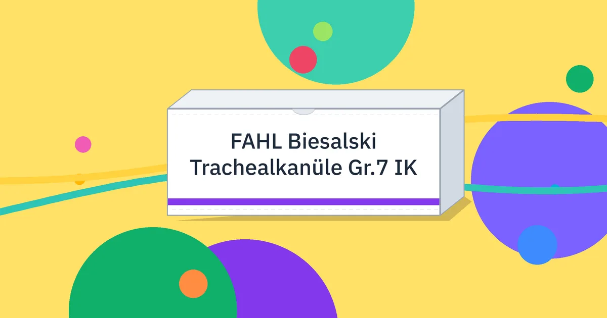 Symbolbild: Packung mit der Aufschrift FAHL Biesalski Trachealkanüle Gr.7 IK (PZN 14003060) – Verfügbarkeit und Bezug in Apotheken in Frankfurt am Main