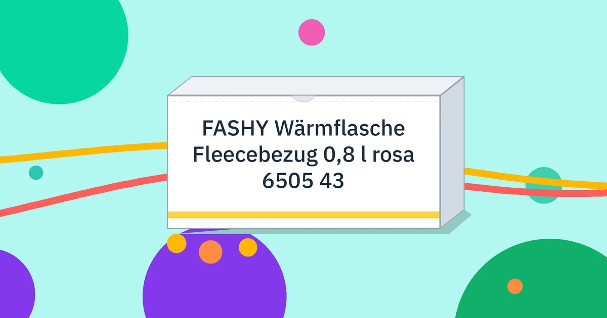 Symbolbild: Packung mit der Aufschrift FASHY Wärmflasche Fleecebezug 0,8 l rosa 6505 43 (PZN 18025874) – Verfügbarkeit und Bezug in Apotheken in Frankfurt am Main