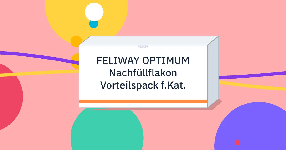 Symbolbild: Packung mit der Aufschrift FELIWAY OPTIMUM Nachfüllflakon Vorteilspack f.Kat. (PZN 18036004) – Verfügbarkeit und Bezug in Apotheken in Frankfurt am Main
