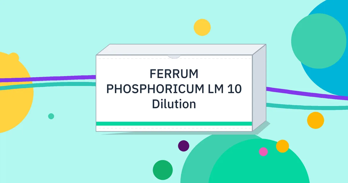 Symbolbild: Packung mit der Aufschrift FERRUM PHOSPHORICUM LM 10 Dilution (PZN 12852122) – Verfügbarkeit und Bezug in Apotheken in Frankfurt am Main