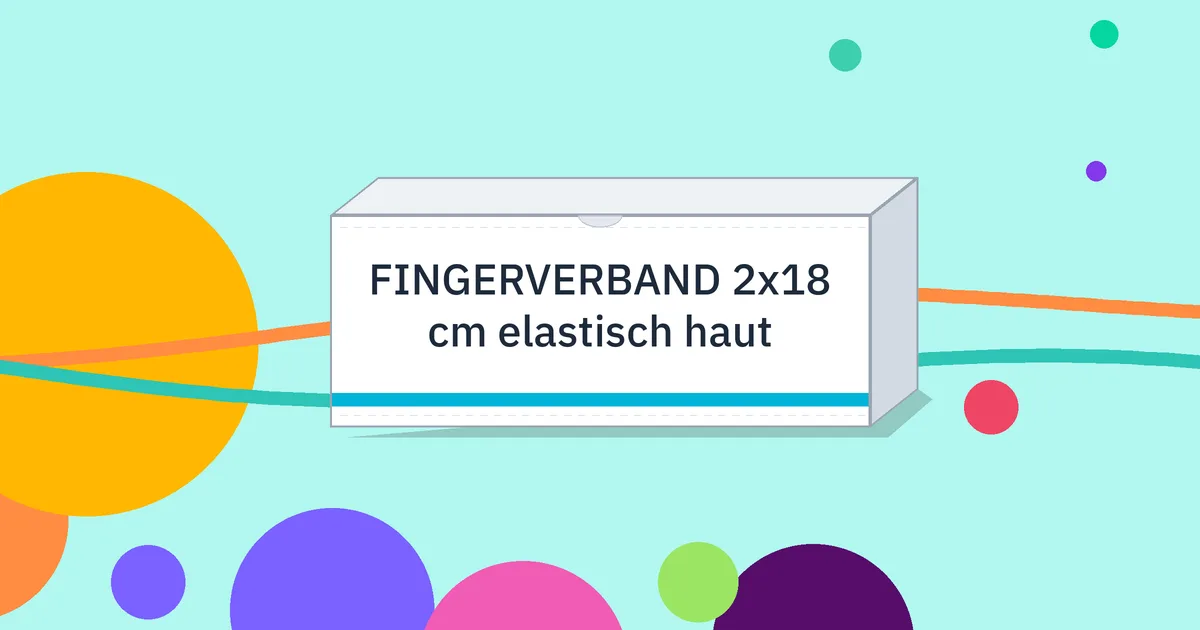 Symbolbild: Packung mit der Aufschrift FINGERVERBAND 2x18 cm elastisch haut (PZN 07624181) – Verfügbarkeit und Bezug in Apotheken in Frankfurt am Main