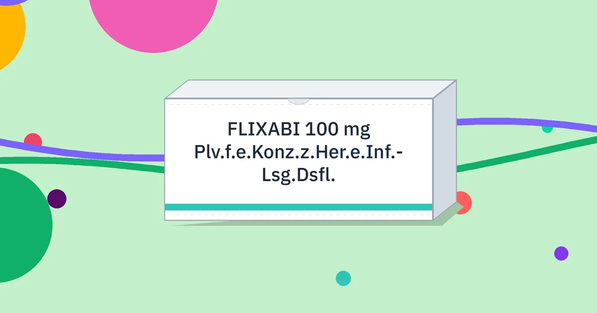 Symbolbild: Packung mit der Aufschrift FLIXABI 100 mg Plv.f.e.Konz.z.Her.e.Inf.-Lsg.Dsfl. (PZN 17522352) – Verfügbarkeit und Bezug in Apotheken in Frankfurt am Main