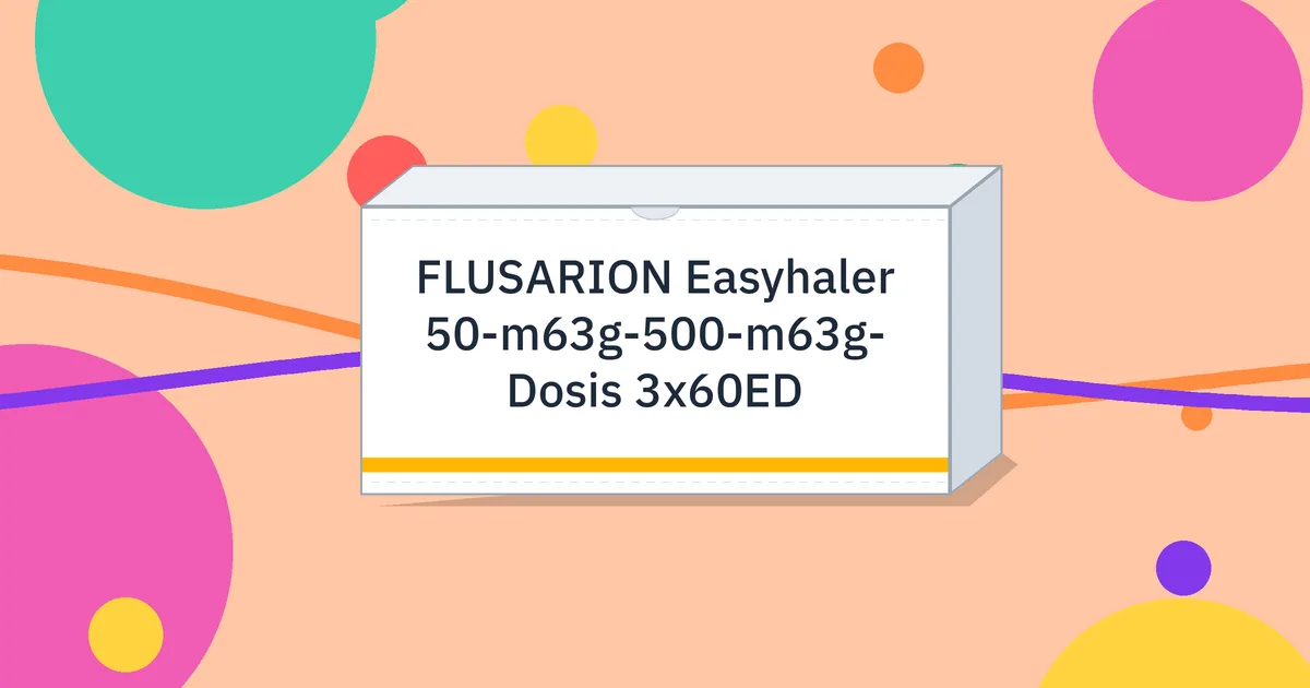 Symbolbild: Packung mit der Aufschrift FLUSARION Easyhaler 50-m63g-500-m63g-Dosis 3x60ED (PZN 14186296) – Verfügbarkeit und Bezug in Apotheken in Frankfurt am Main