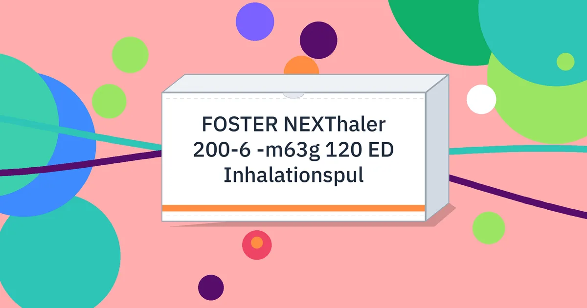 Symbolbild: Packung mit der Aufschrift FOSTER NEXThaler 200-6 -m63g 120 ED Inhalationspul (PZN 17879195) – Verfügbarkeit und Bezug in Apotheken in Frankfurt am Main