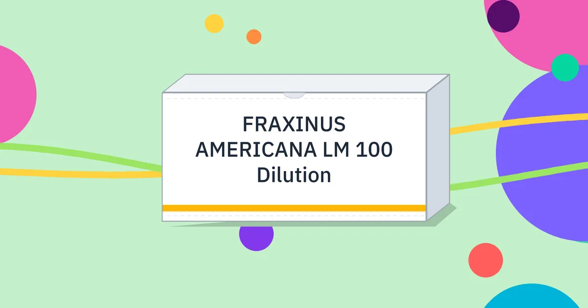 Symbolbild: Packung mit der Aufschrift FRAXINUS AMERICANA LM 100 Dilution (PZN 13491844) – Verfügbarkeit und Bezug in Apotheken in Frankfurt am Main
