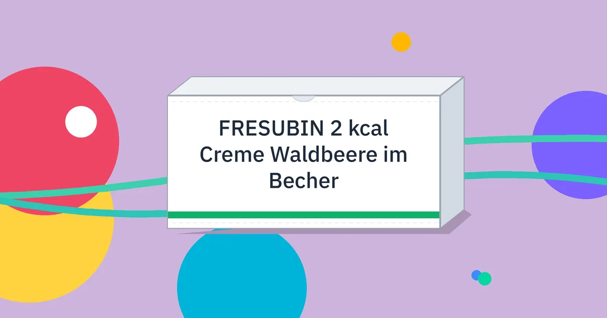 Symbolbild: Packung mit der Aufschrift FRESUBIN 2 kcal Creme Waldbeere im Becher (PZN 19732214) – Verfügbarkeit und Bezug in Apotheken in Frankfurt am Main