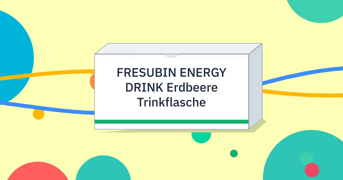 Symbolbild: Packung mit der Aufschrift FRESUBIN ENERGY DRINK Erdbeere Trinkflasche (PZN 20190988) – Verfügbarkeit und Bezug in Apotheken in Frankfurt am Main