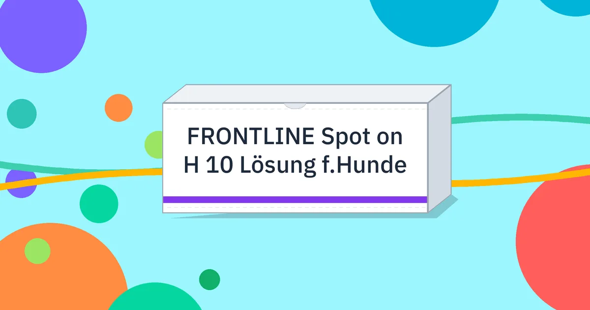 Symbolbild: Packung mit der Aufschrift FRONTLINE Spot on H 10 Lösung f.Hunde (PZN 02246389) – Verfügbarkeit und Bezug in Apotheken in Frankfurt am Main