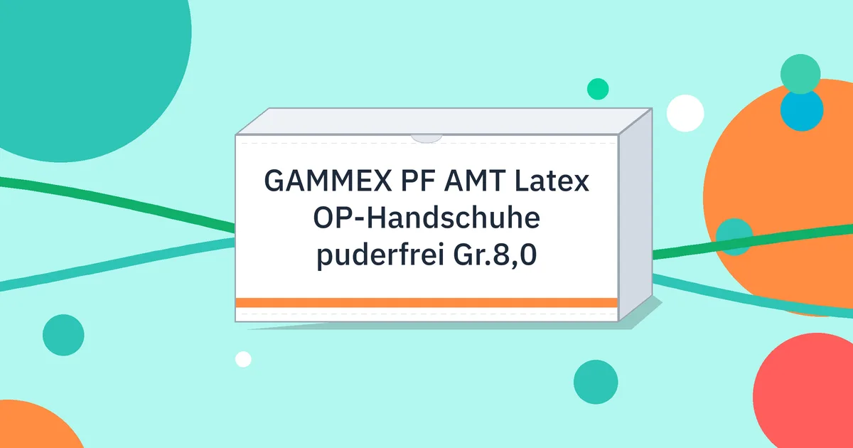 Symbolbild: Packung mit der Aufschrift GAMMEX PF AMT Latex OP-Handschuhe puderfrei Gr.8,0 (PZN 09541269) – Verfügbarkeit und Bezug in Apotheken in Frankfurt am Main