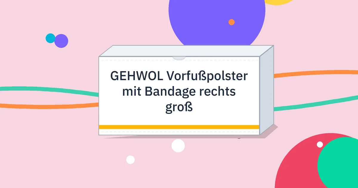 Symbolbild: Packung mit der Aufschrift GEHWOL Vorfußpolster mit Bandage rechts groß (PZN 14129157) – Verfügbarkeit und Bezug in Apotheken in Frankfurt am Main