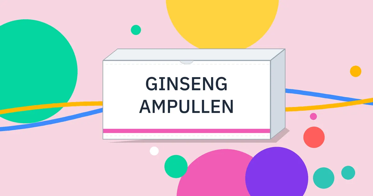 Symbolbild: Packung mit der Aufschrift GINSENG AMPULLEN (PZN 02018990) – Verfügbarkeit und Bezug in Apotheken in Frankfurt am Main