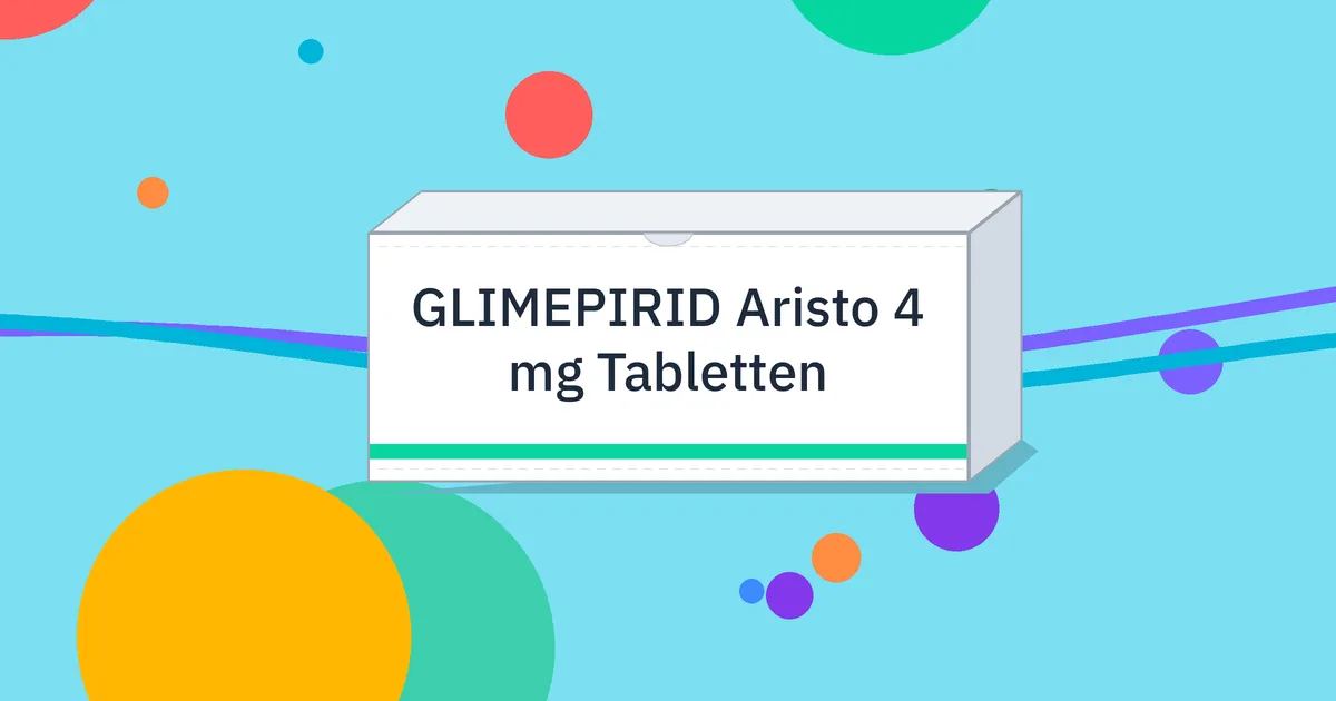 Symbolbild: Packung mit der Aufschrift GLIMEPIRID Aristo 4 mg Tabletten (PZN 07052247) – Verfügbarkeit und Bezug in Apotheken in Frankfurt am Main