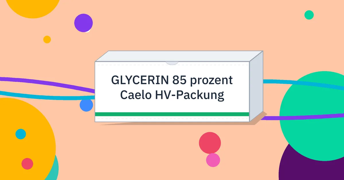 Symbolbild: Packung mit der Aufschrift GLYCERIN 85 prozent Caelo HV-Packung (PZN 10986054) – Verfügbarkeit und Bezug in Apotheken in Frankfurt am Main