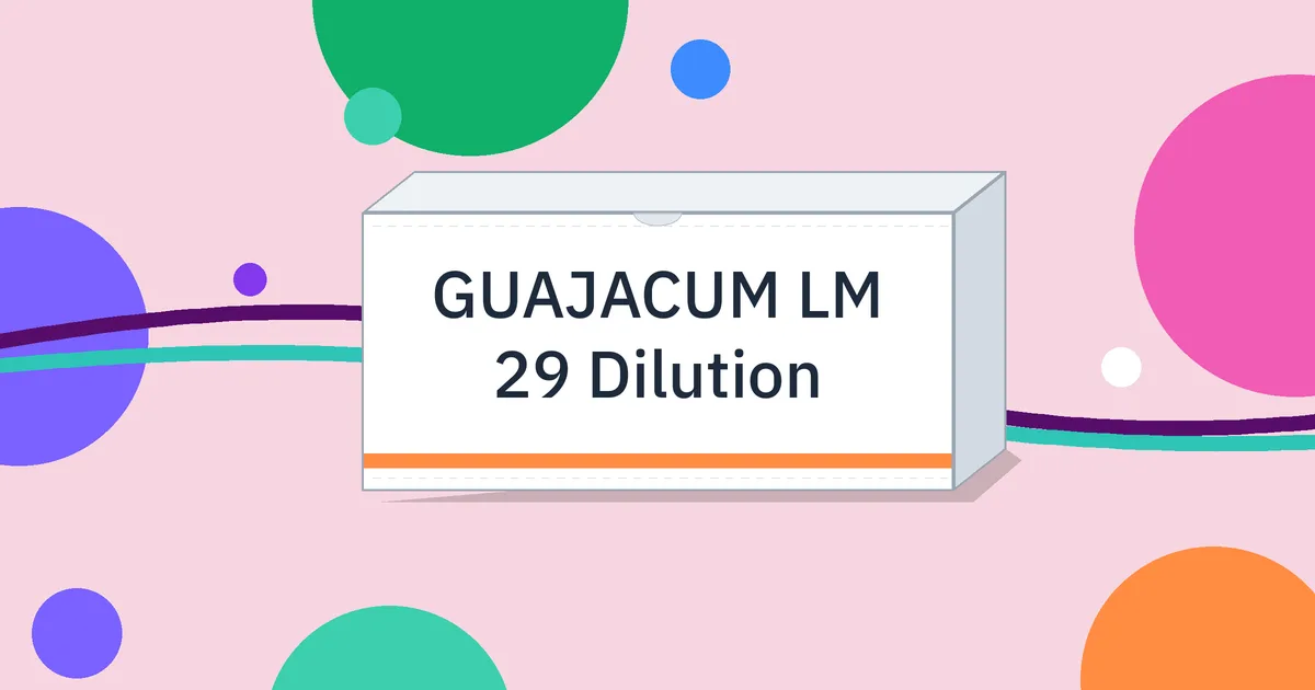 Symbolbild: Packung mit der Aufschrift GUAJACUM LM 29 Dilution (PZN 12882784) – Verfügbarkeit und Bezug in Apotheken in Frankfurt am Main