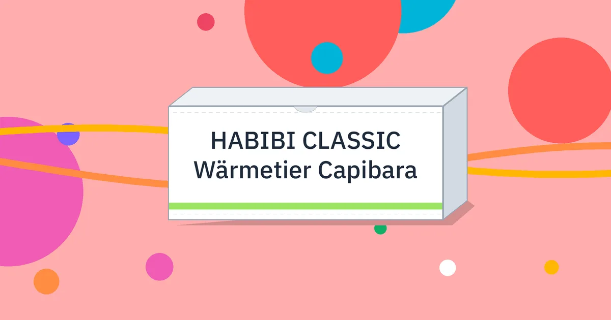 Symbolbild: Packung mit der Aufschrift HABIBI CLASSIC Wärmetier Capibara (PZN 20044436) – Verfügbarkeit und Bezug in Apotheken in Frankfurt am Main