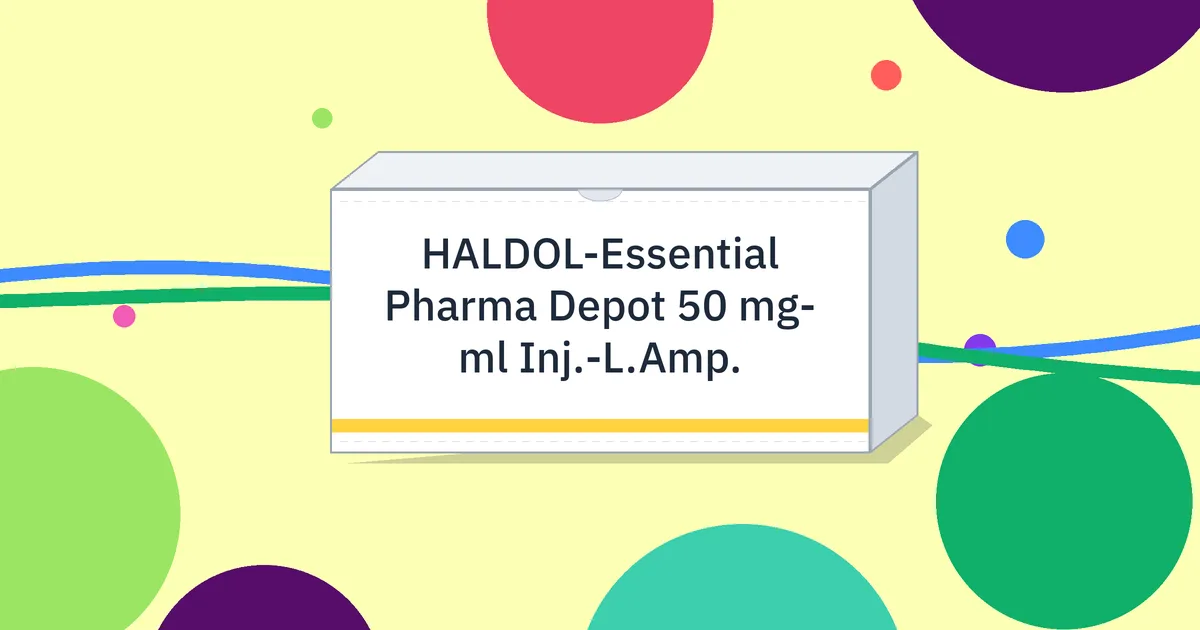 Symbolbild: Packung mit der Aufschrift HALDOL-Essential Pharma Depot 50 mg-ml Inj.-L.Amp. (PZN 18854636) – Verfügbarkeit und Bezug in Apotheken in Frankfurt am Main