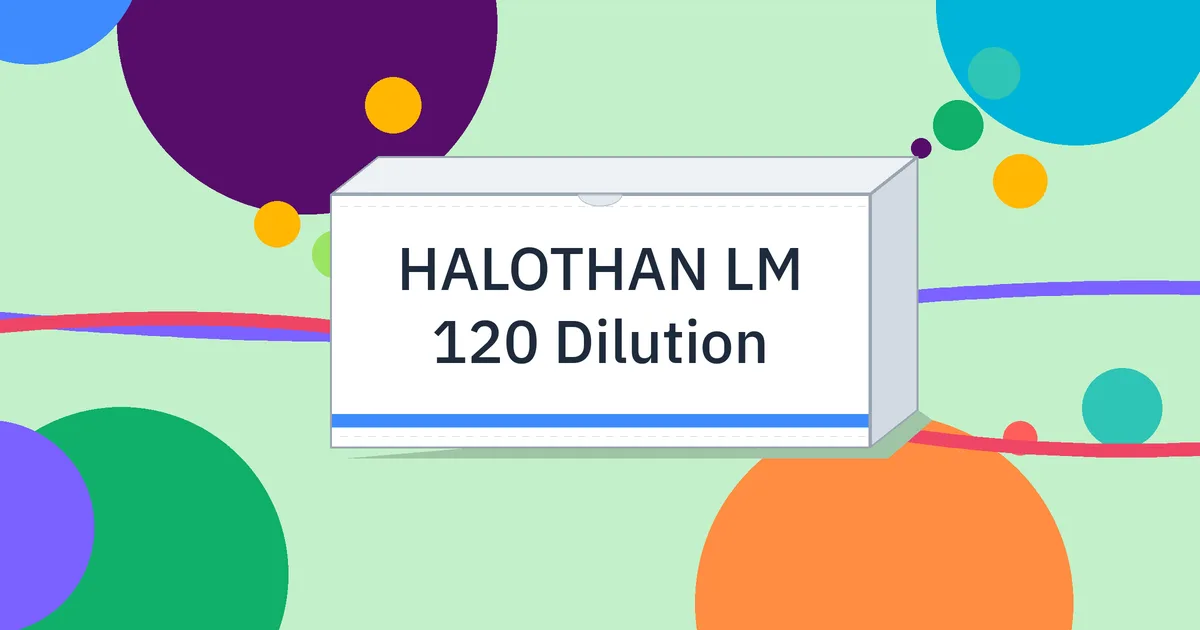 Symbolbild: Packung mit der Aufschrift HALOTHAN LM 120 Dilution (PZN 12884286) – Verfügbarkeit und Bezug in Apotheken in Frankfurt am Main