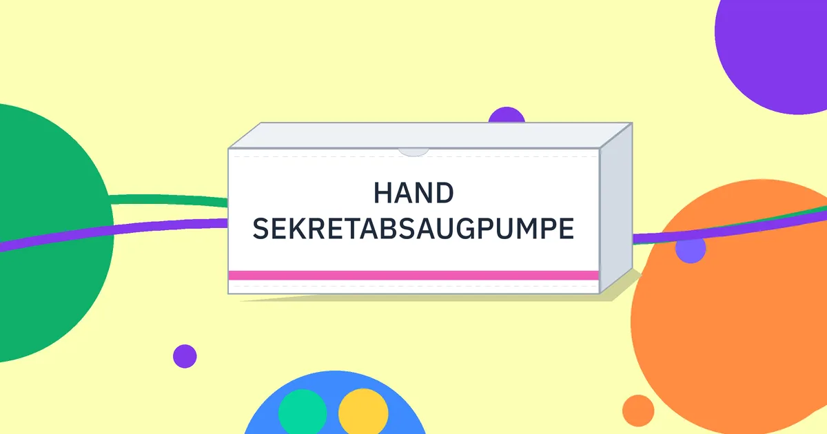 Symbolbild: Packung mit der Aufschrift HAND SEKRETABSAUGPUMPE (PZN 00118954) – Verfügbarkeit und Bezug in Apotheken in Frankfurt am Main
