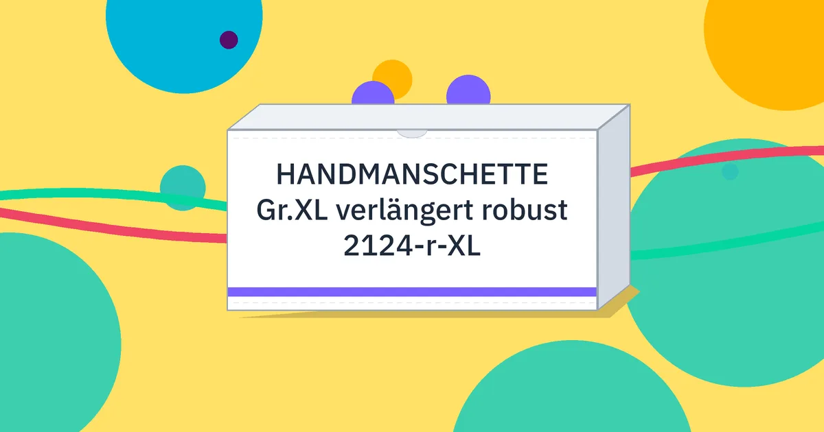 Symbolbild: Packung mit der Aufschrift HANDMANSCHETTE Gr.XL verlängert robust 2124-r-XL (PZN 16014553) – Verfügbarkeit und Bezug in Apotheken in Frankfurt am Main