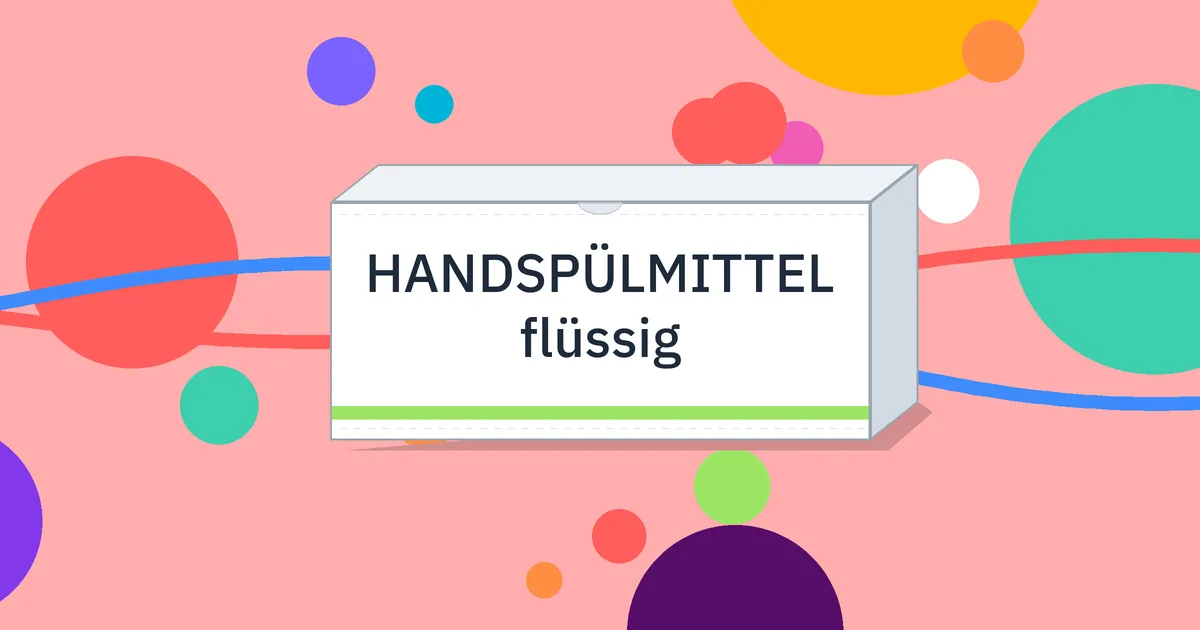 Symbolbild: Packung mit der Aufschrift HANDSPÜLMITTEL flüssig (PZN 02497878) – Verfügbarkeit und Bezug in Apotheken in Frankfurt am Main