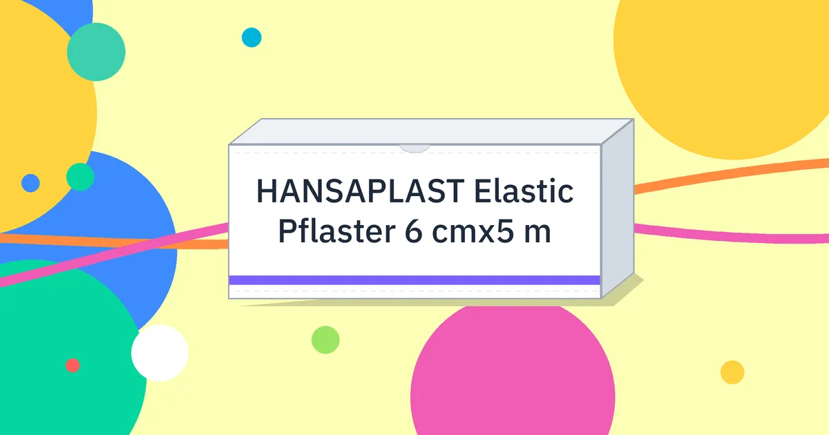 Symbolbild: Packung mit der Aufschrift HANSAPLAST Elastic Pflaster 6 cmx5 m (PZN 14284490) – Verfügbarkeit und Bezug in Apotheken in Frankfurt am Main