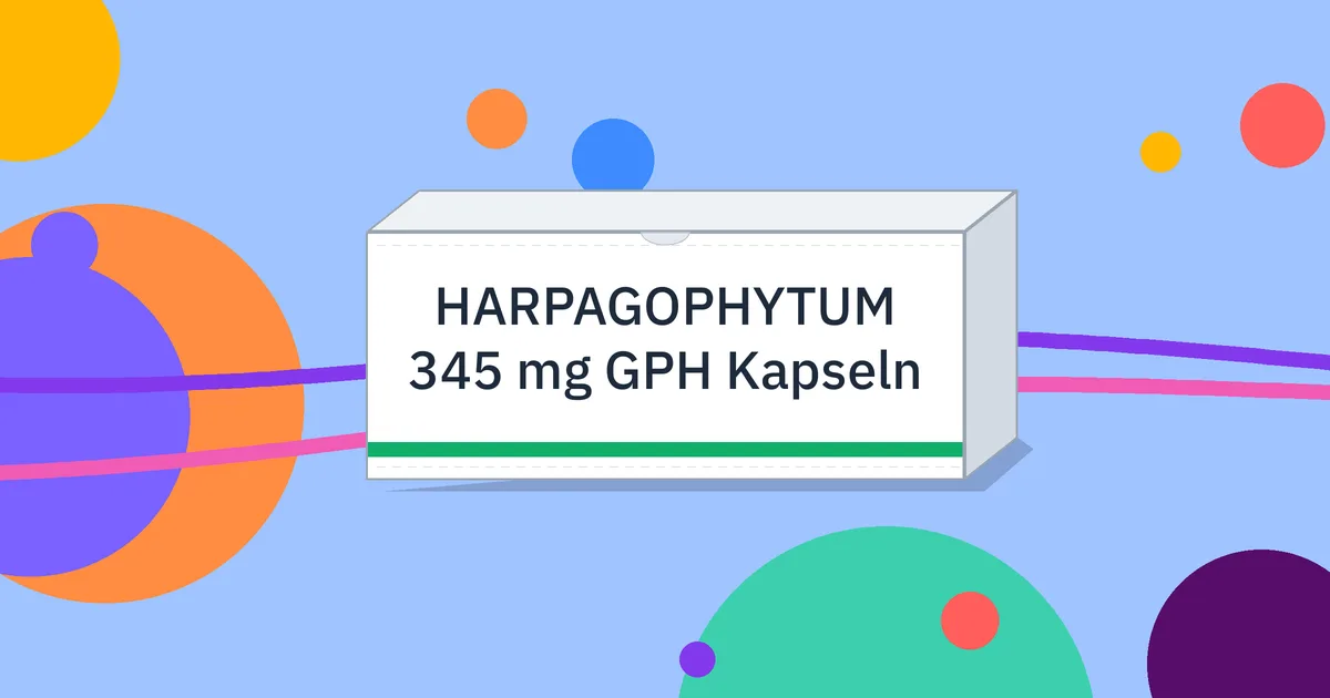 Symbolbild: Packung mit der Aufschrift HARPAGOPHYTUM 345 mg GPH Kapseln (PZN 20857369) – Verfügbarkeit und Bezug in Apotheken in Frankfurt am Main