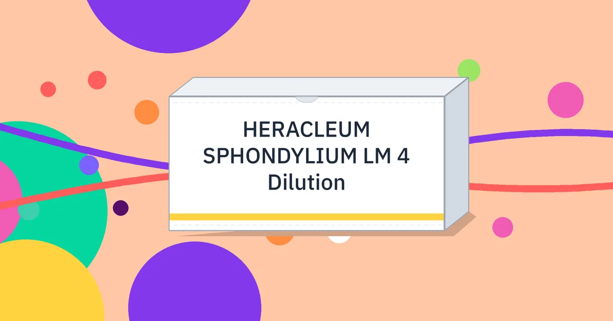 Symbolbild: Packung mit der Aufschrift HERACLEUM SPHONDYLIUM LM 4 Dilution (PZN 13552468) – Verfügbarkeit und Bezug in Apotheken in Frankfurt am Main