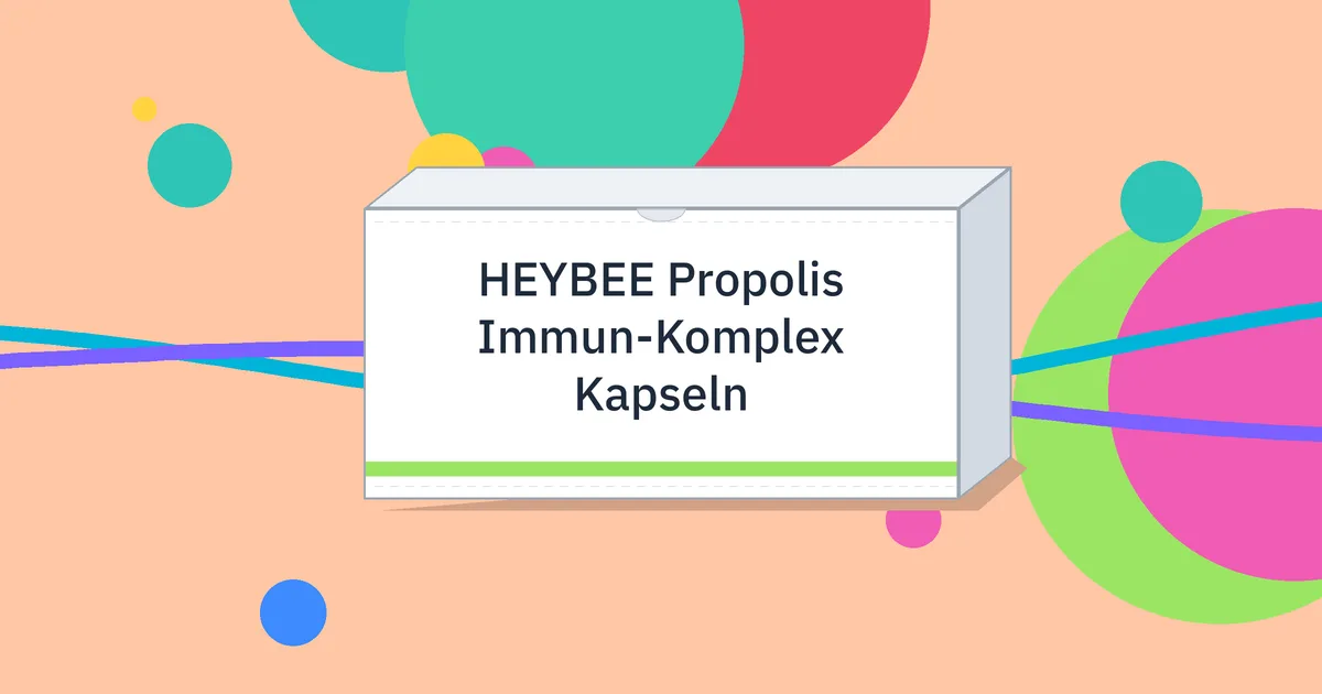 Symbolbild: Packung mit der Aufschrift HEYBEE Propolis Immun-Komplex Kapseln (PZN 20580206) – Verfügbarkeit und Bezug in Apotheken in Frankfurt am Main