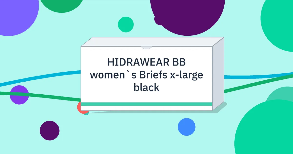 Symbolbild: Packung mit der Aufschrift HIDRAWEAR BB women`s Briefs x-large black (PZN 17516340) – Verfügbarkeit und Bezug in Apotheken in Frankfurt am Main
