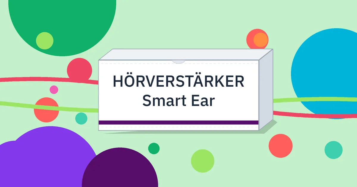 Symbolbild: Packung mit der Aufschrift HÖRVERSTÄRKER Smart Ear (PZN 17313915) – Verfügbarkeit und Bezug in Apotheken in Frankfurt am Main