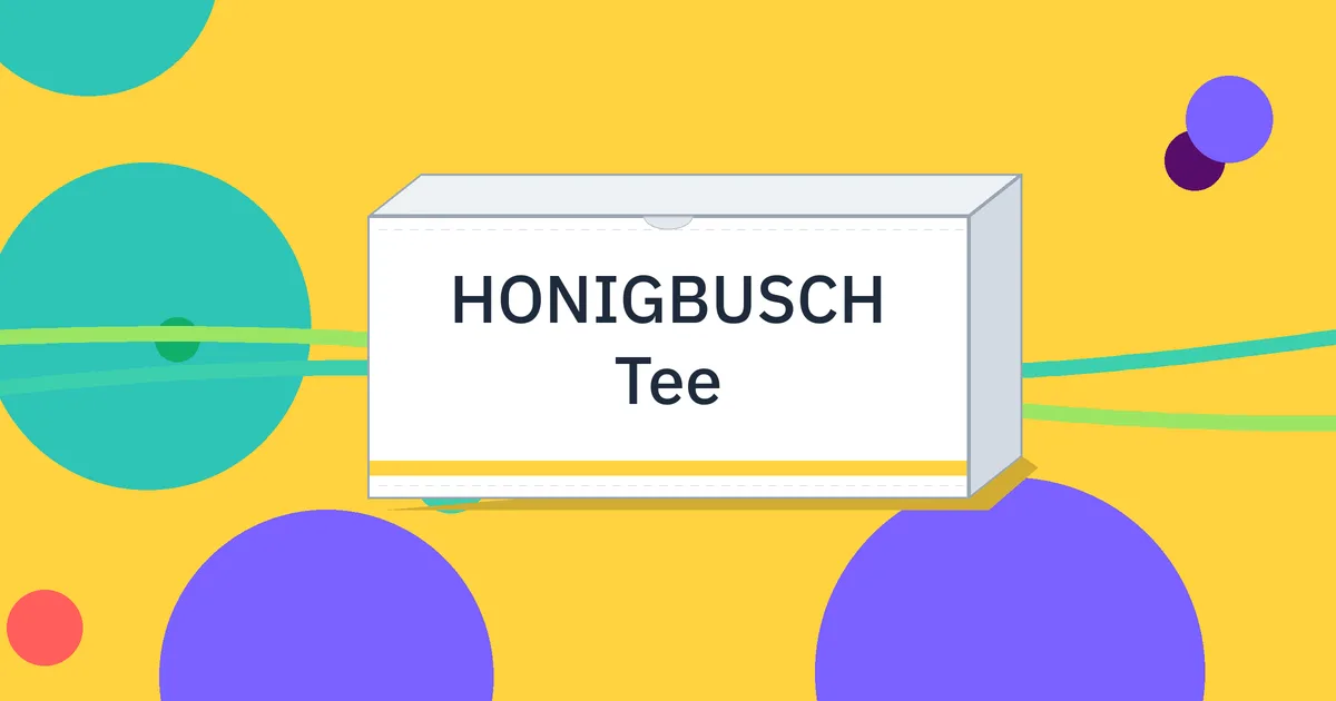 Symbolbild: Packung mit der Aufschrift HONIGBUSCH Tee (PZN 20381116) – Verfügbarkeit und Bezug in Apotheken in Frankfurt am Main